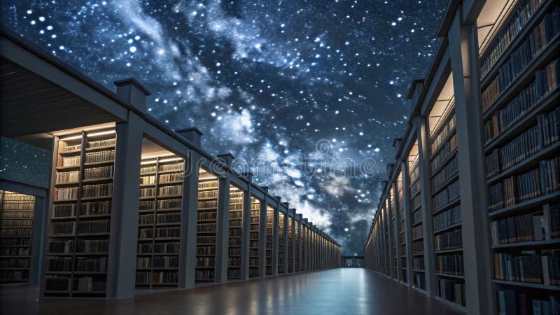 Beautiful Library Overflowing with Rows of Books Creating a Tranquil ...