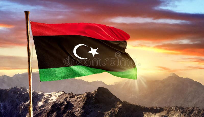 Libya Flag Waving on the Wind Stock Illustration - Illustration of ...