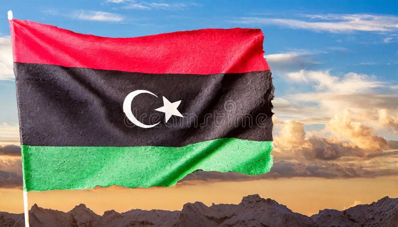 Libya Flag Waving on the Wind Stock Illustration - Illustration of ...