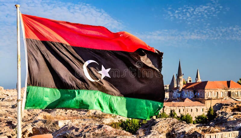 Libya Flag Waving on the Wind Stock Illustration - Illustration of ...