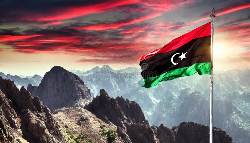 Libya Flag Waving on the Wind Stock Illustration - Illustration of ...