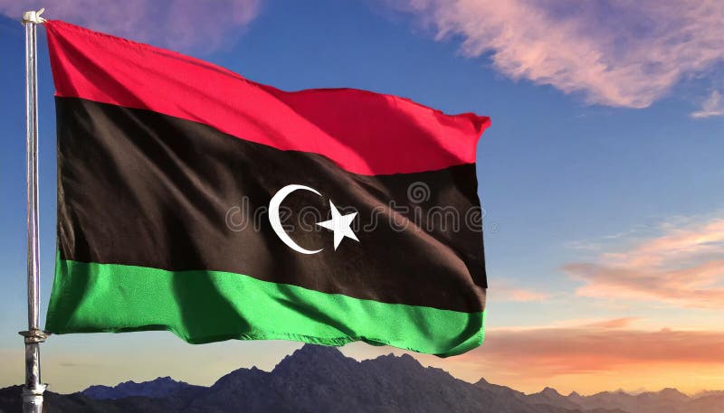 Libya Flag Waving on the Wind Stock Illustration - Illustration of sign ...
