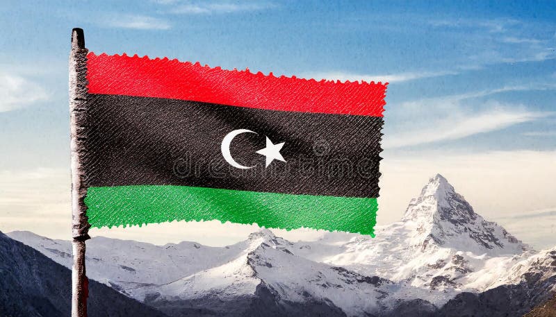 Libya Flag Waving on the Wind Stock Illustration - Illustration of ...