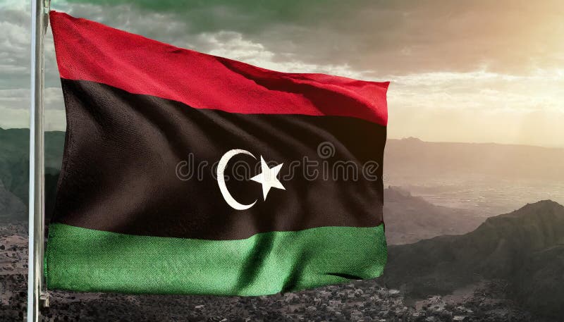 Libya Flag Waving on the Wind Stock Illustration - Illustration of ...