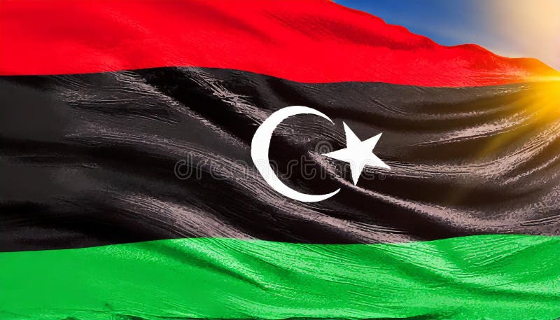 Libya Flag Waving on the Wind Stock Illustration - Illustration of ...