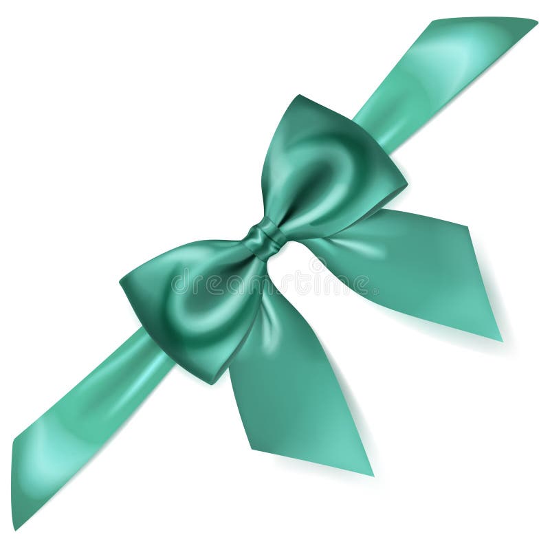 Beautiful Light Blue Bow with Diagonal Ribbon Stock Illustration ...
