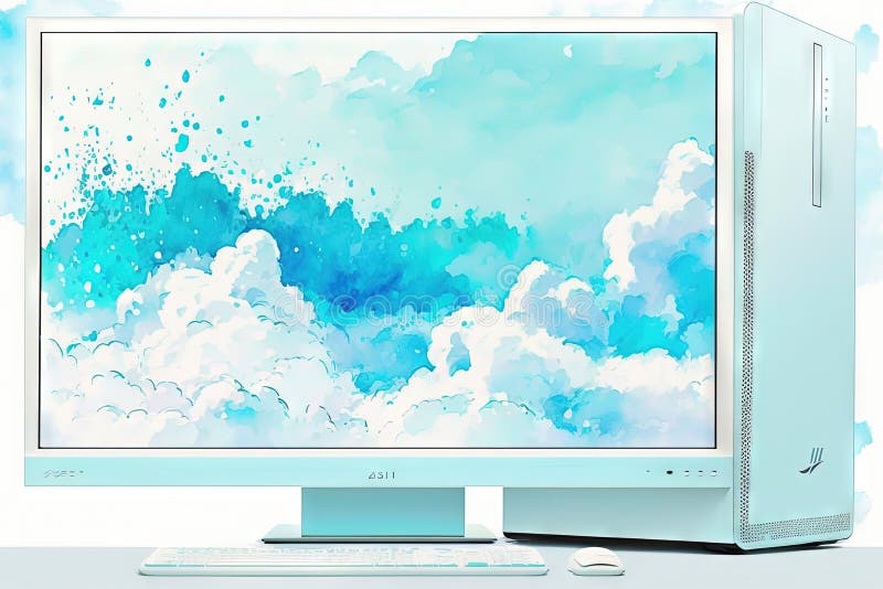 Watercolor Computer Screen Stock Illustrations – 2,464 Watercolor ...