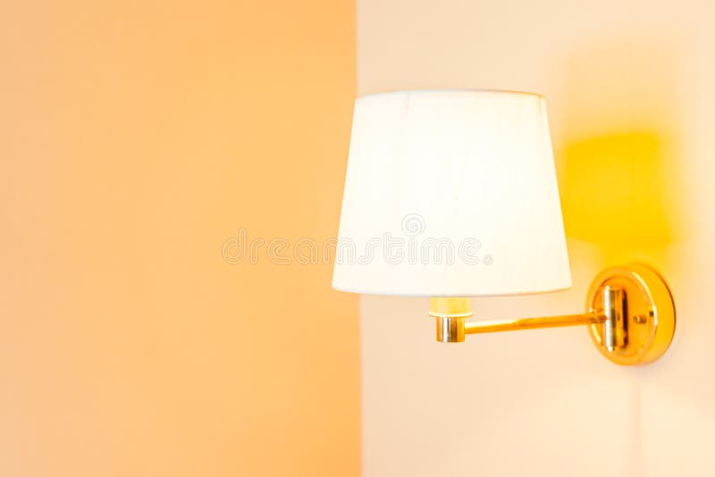 Beautiful Light Lamp and Bulb on Wall Decoration Interior Stock Image ...