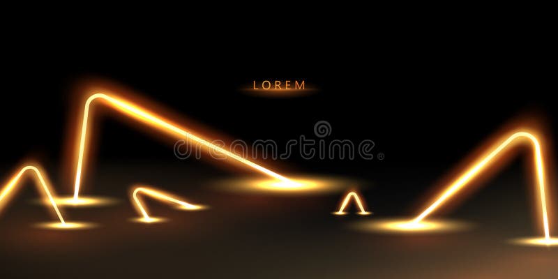 Beautiful Light Lines Background on Black Background Abstract Design ...