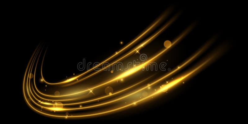 Beautiful Light Lines Background on Black Background Abstract Design ...