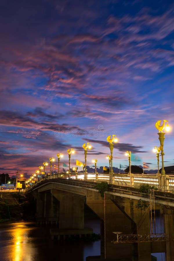 Beautiful Light Pole on the Bridge the Over the River Stock Image ...