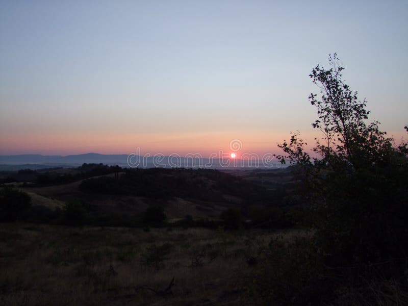 Beautiful Light Sunset in the Evening with Dark Contrast Stock Image ...