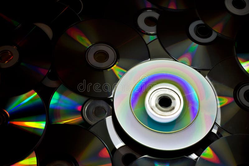 Beautiful Light To Old DVD Discs Stock Photo - Image of music, compact ...