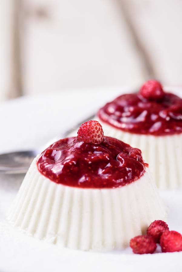 Beautiful Light Vanilla Dessert Stock Image - Image of strawberries ...