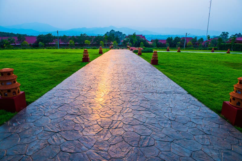 Beautiful light on walkway stock photo. Image of beautiful - 262773834