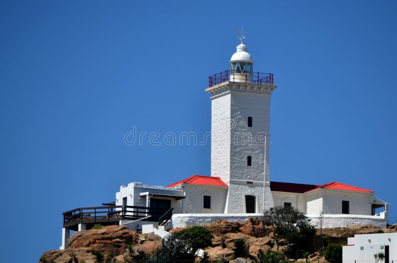 A Beautiful Lighthouse in Mossel Bay South Africa. Stock Image - Image ...