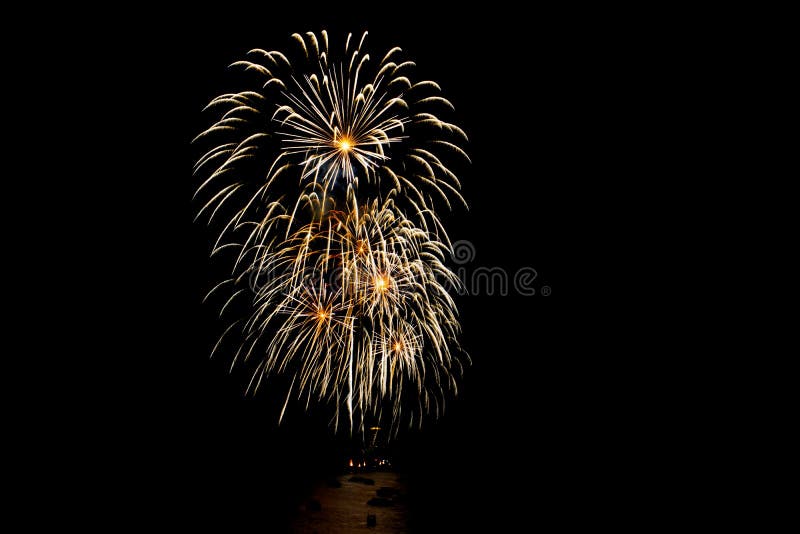 Lighting of Fireworks at Night. Stock Photo - Image of bomb, festival ...