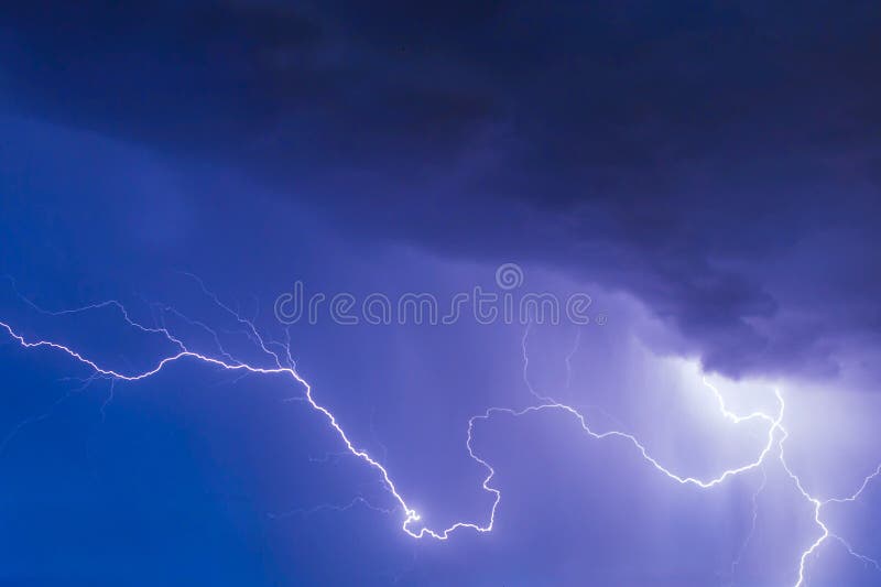 Beautiful Lightning during a Thunderstorm at Night in a Forest that ...