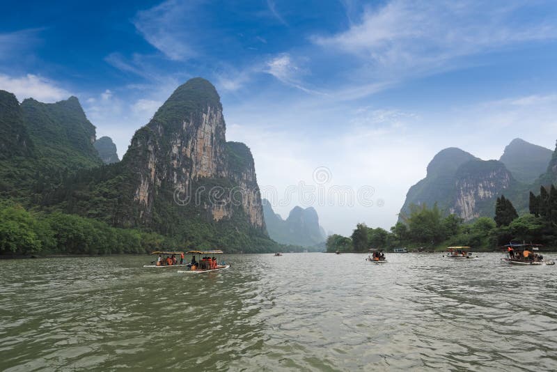 Beautiful Lijiang River in Guilin Stock Photo - Image of idyllic ...