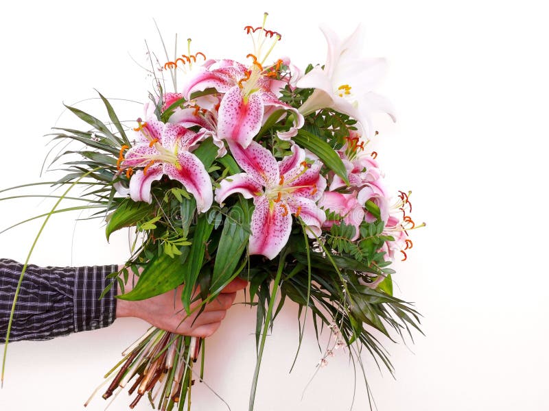 Beautiful Lily bouquet. stock photo. Image of elegance - 50306908