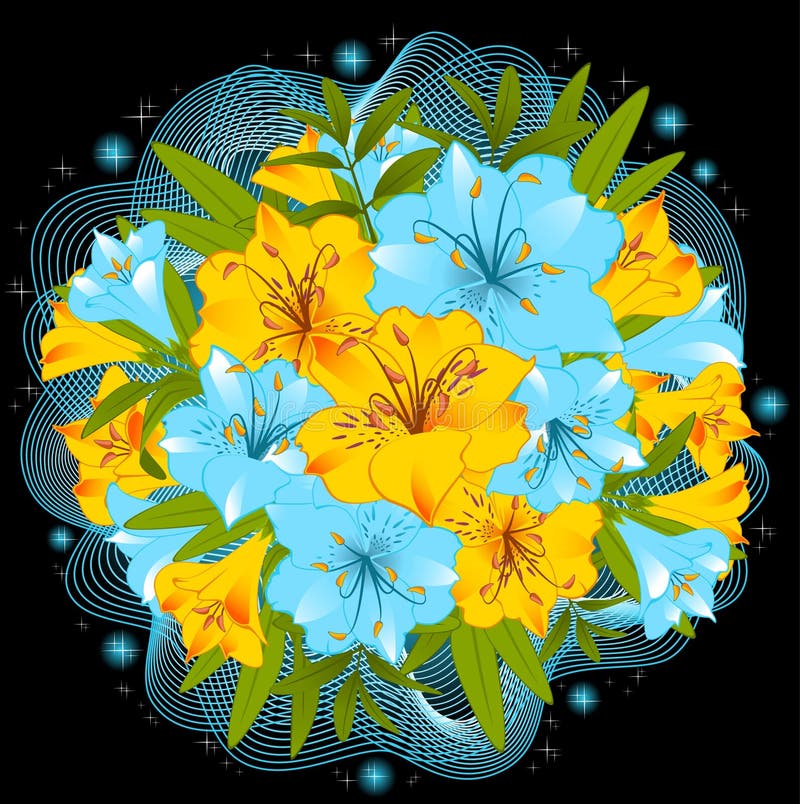 Beautiful Lily Design Element Stock Vector - Illustration of pattern ...