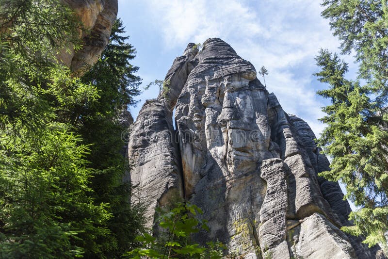 Beautiful Limestone Rocks in Adrspach, Czech Republic. Stock Image ...