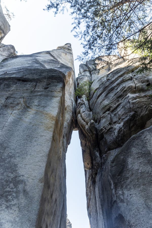 Beautiful Limestone Rocks in Adrspach, Czech Republic. Stock Photo ...