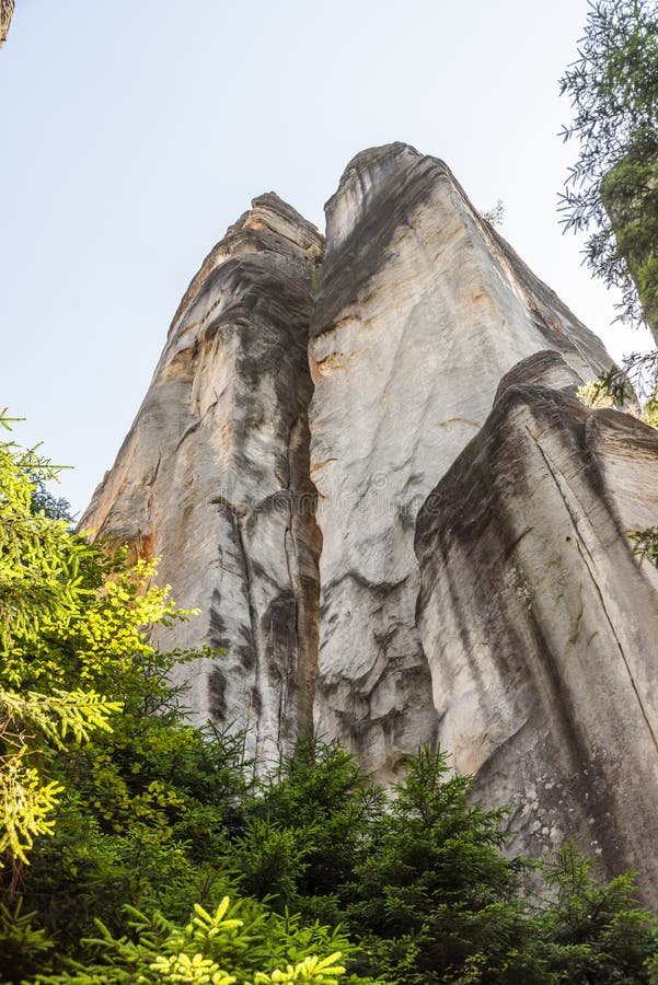 Beautiful Limestone Rocks in Adrspach, Czech Republic. Stock Image ...