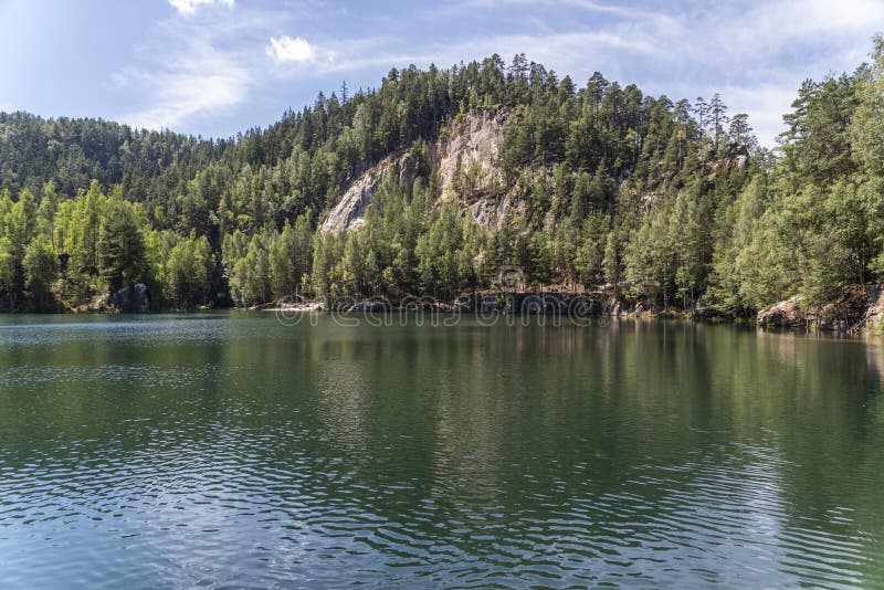Beautiful Limestone Rocks in Adrspach, Czech Republic Stock Image ...