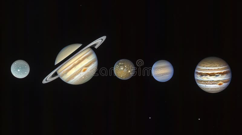 A Beautiful Lineup of Planets in the Solar System with a Glowing Starry ...