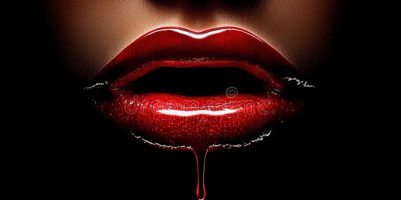 Beautiful Lips Covered in Blood Stock Photo - Image of face, evil ...