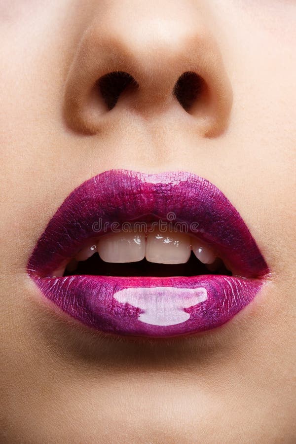 Lips with creative visage stock image. Image of human - 36299803