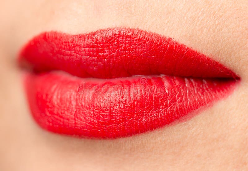Beautiful Lips with Red Lipstick Stock Photo - Image of perfect, mouth ...