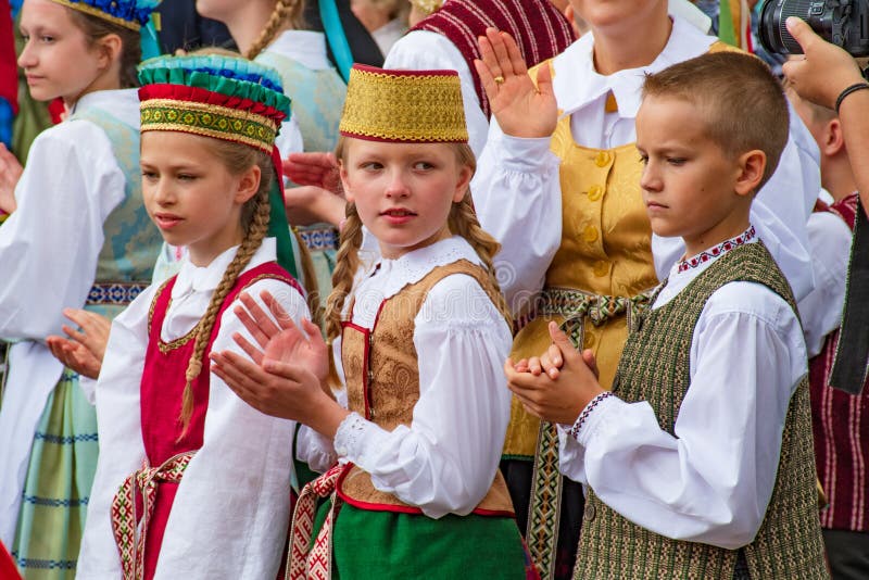 Beautiful Lithuanian Children Dressing Traditional Folk Costumes ... Beautiful Lithuanian Children Dressing Traditional Folk Costumes ...