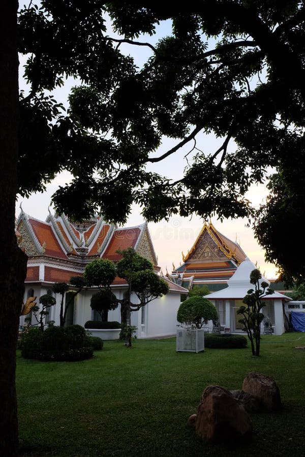 Beautiful Little Garden in Front of a Buddhist Temple Stock Image ...