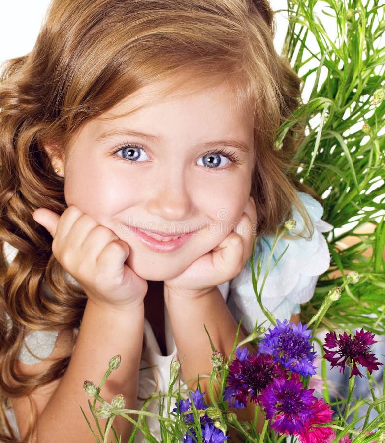 Portrait of a Happy Little Girl Stock Photo - Image of laugh, innocence ...