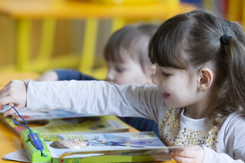 Beautiful Little Girl Having Fun at School Stock Image - Image of ...
