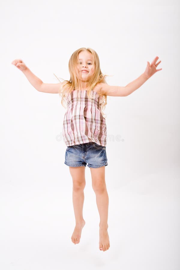 Beautiful Little Girl Jump Picture. Image: 10189466