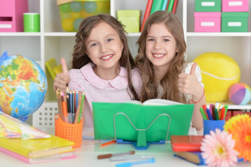Beautiful Little Girls at Class Stock Image - Image of cute, kids: 77536955