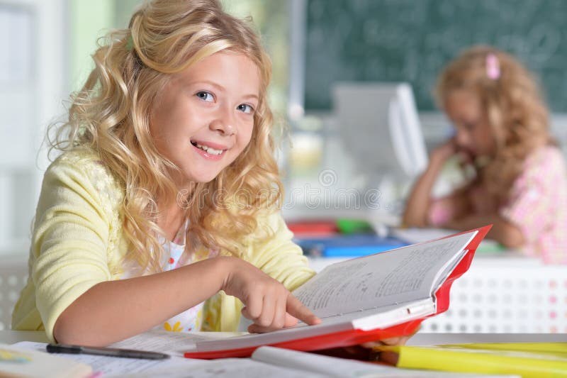 Beautiful Little Girls at Class Stock Image - Image of little ...