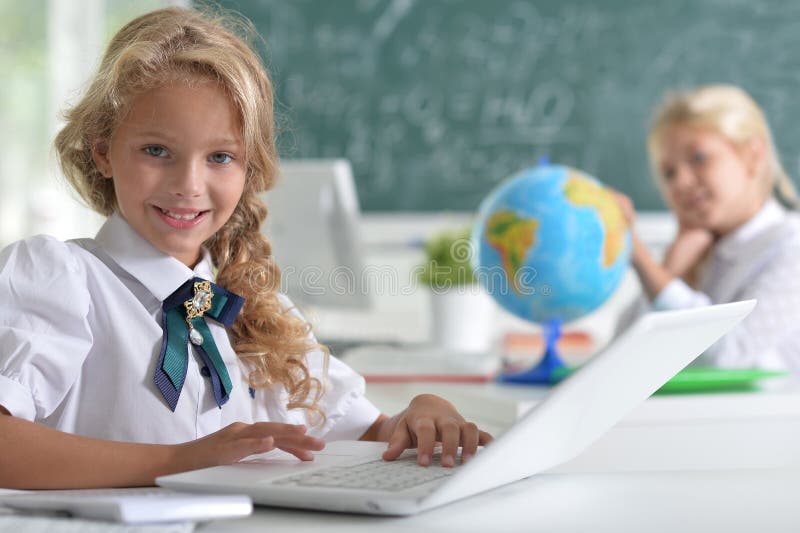 Beautiful Little Girls at Class Stock Image - Image of little ...