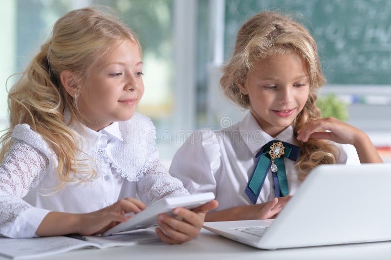 Beautiful Little Girls at Class Stock Image - Image of children, kids ...
