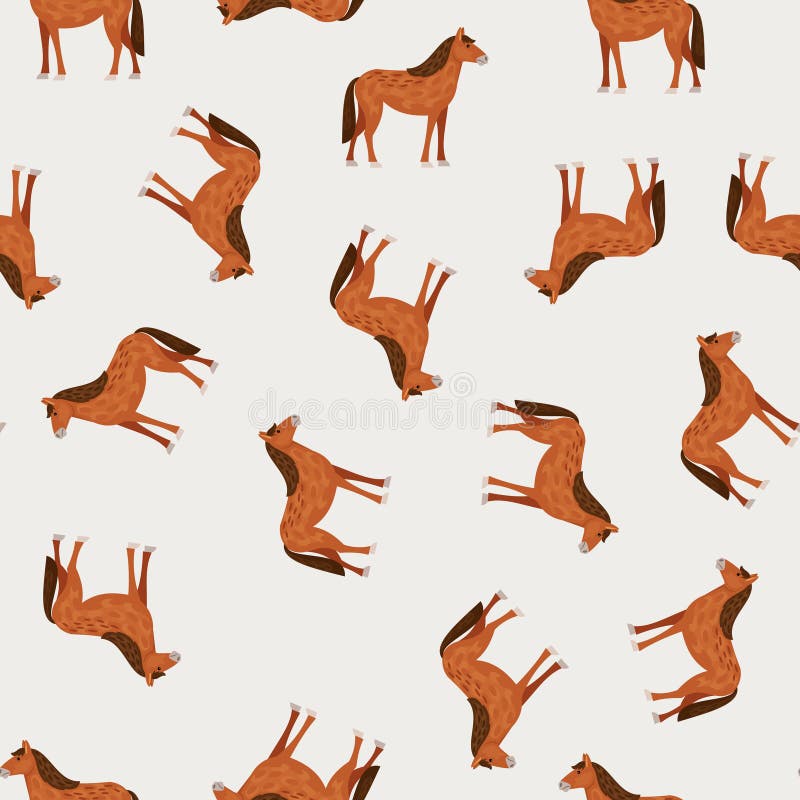 Beautiful Little Horses Seamless Vector Pattern Stock Vector ...