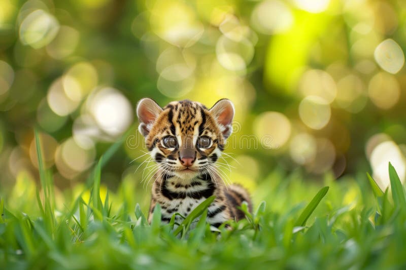 Beautiful little ocelot stock illustration. Illustration of wildlife ...