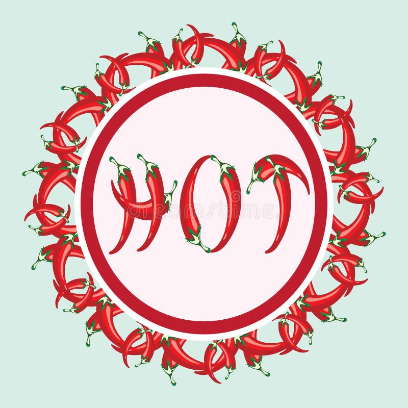 Circle Frame Red Hot Pepper Original Design Card. Vector. Eps. Stock ...