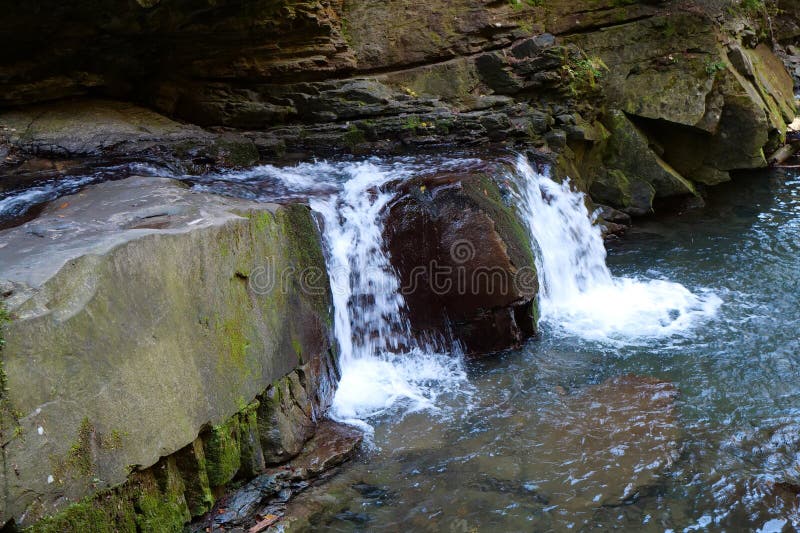 Beautiful Little Waterfall in Mountain Stock Photo - Image of current ...