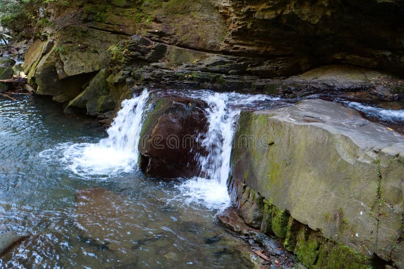 Beautiful Little Waterfall in Mountain Stock Image - Image of divochi ...