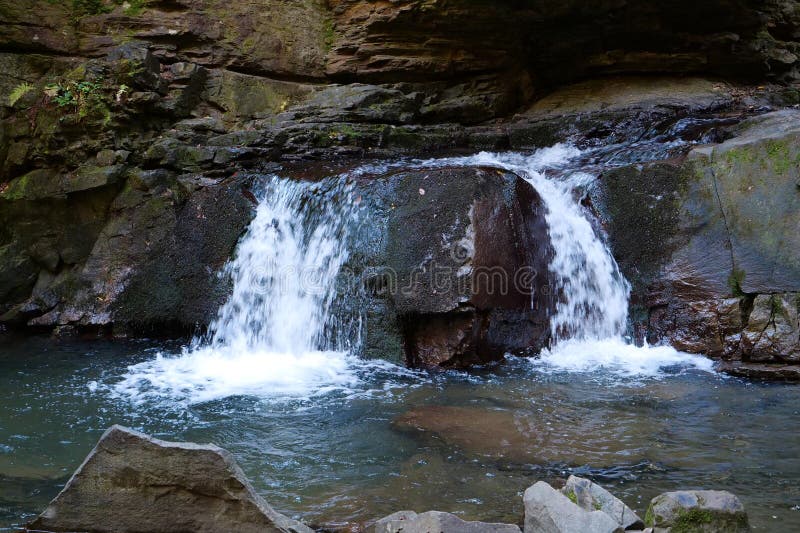 Beautiful Little Waterfall in Mountain Stock Image - Image of clean ...