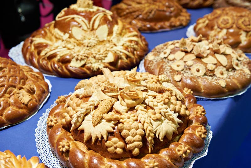 Beautiful Russian Loaf of Bread in Bakery Stock Photo - Image of ...