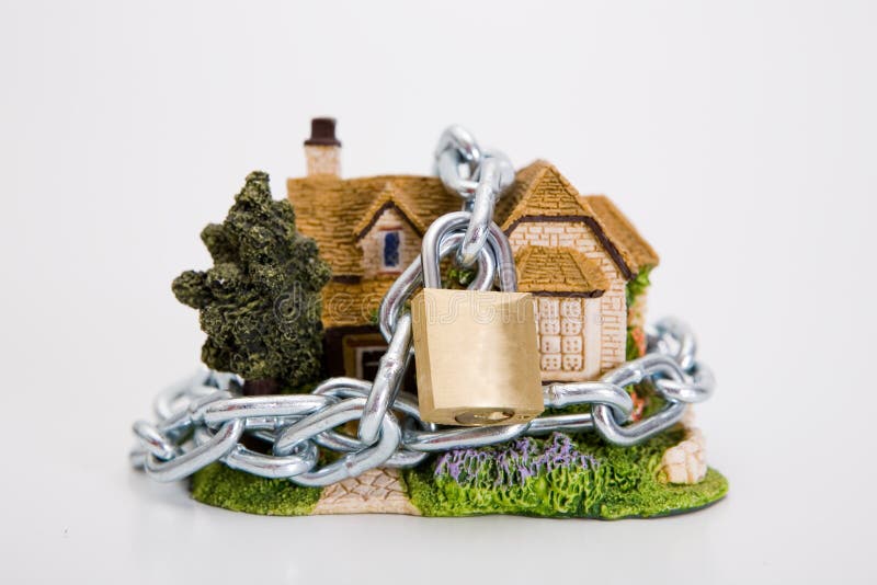 House Locked With Padlock Picture. Image: 8421875